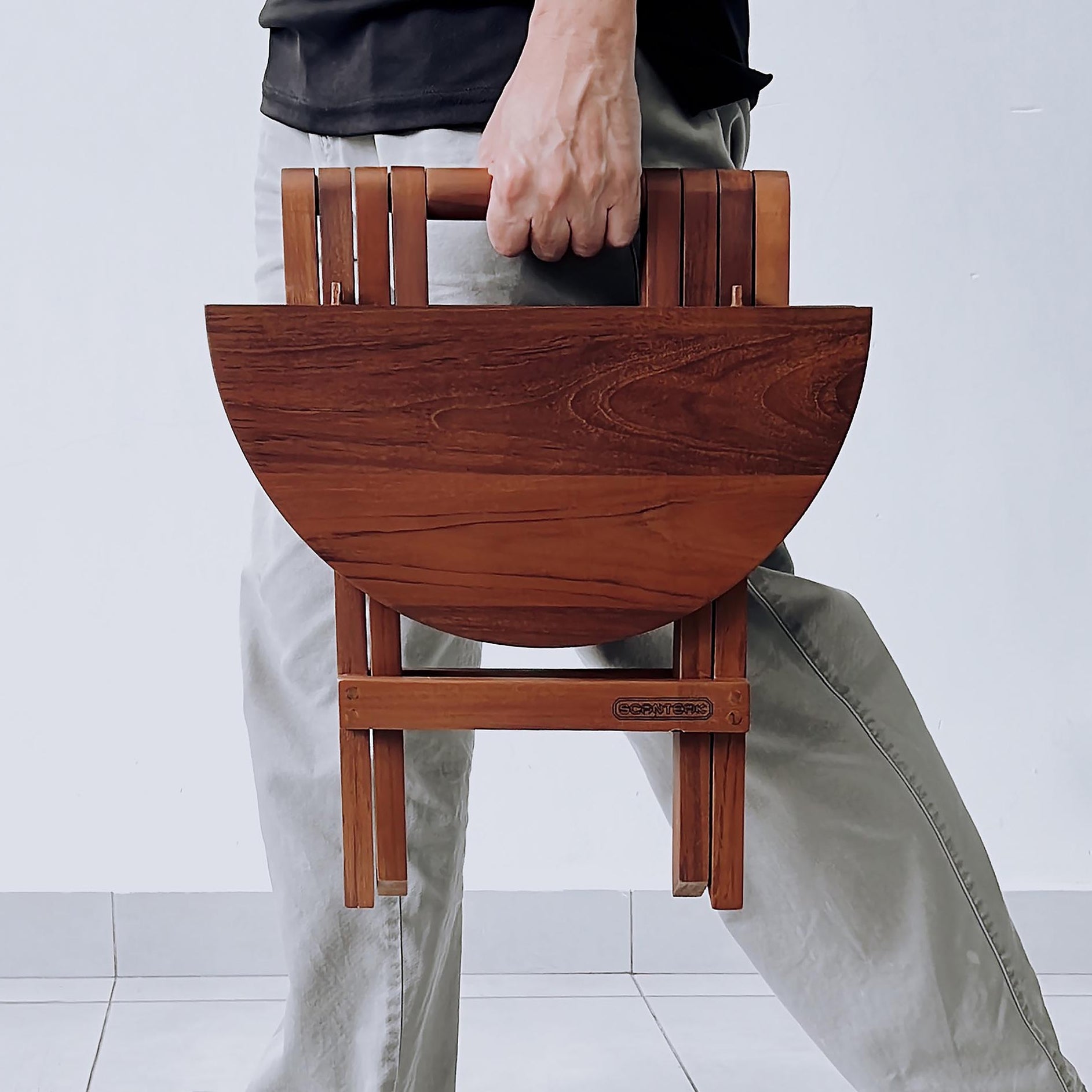 VAHAN FOLDABLE SIDE TABLE | Side Table - Living - Scanteak Singapore