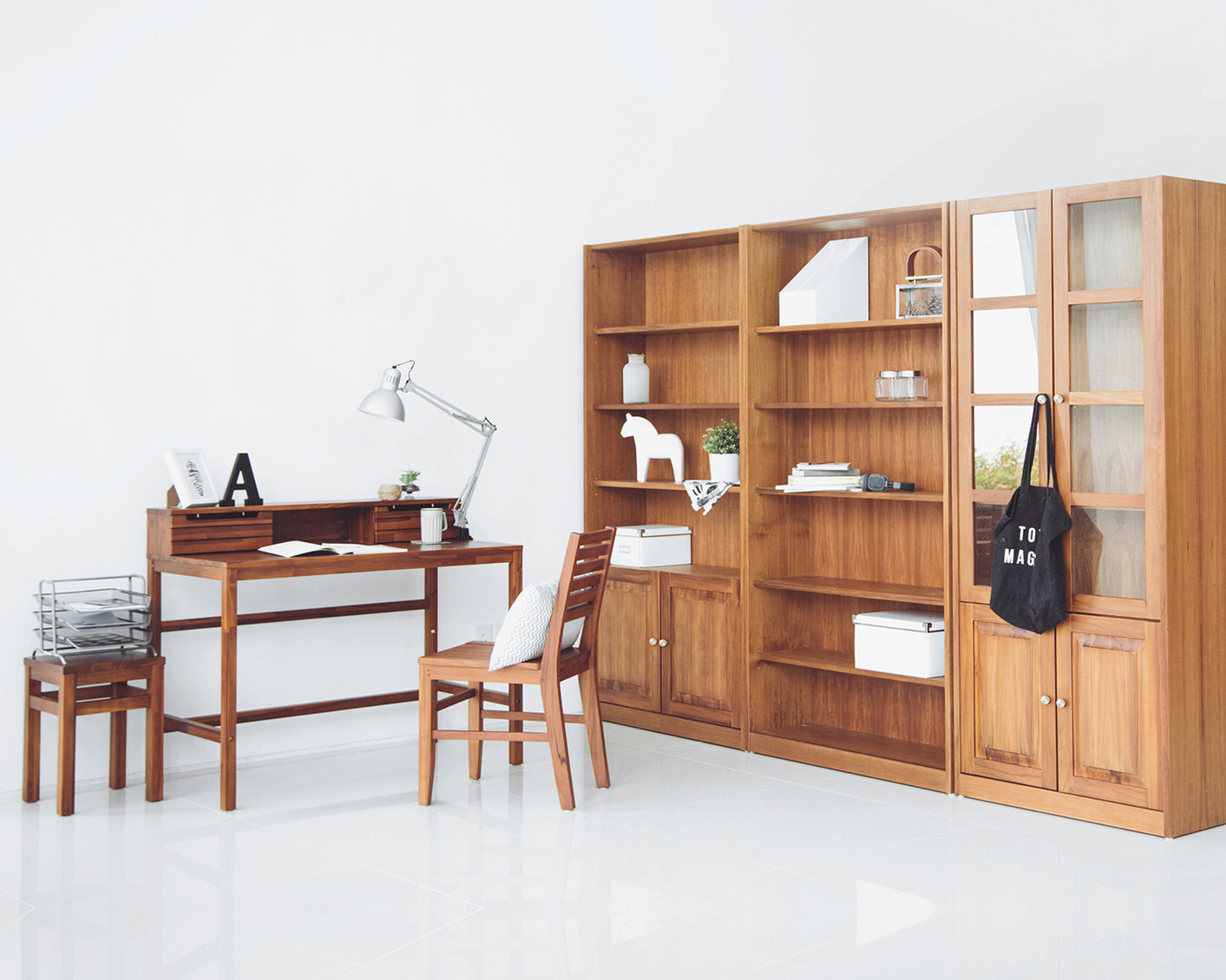 HYLLA BOOKSHELF (WITH GLASS DOOR) | Storage - Living - Scanteak Singapore